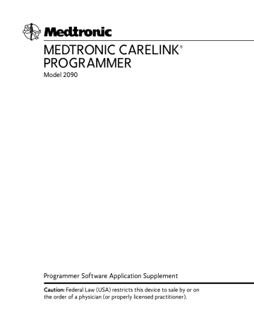 Medtronic CARELINK 2090 Software Application Supplement | Manualzz