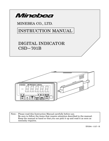 Minebea CSD-701B Instruction Manual | Manualzz