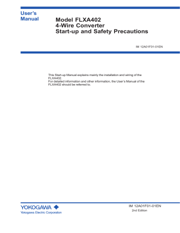 YOKOGAWA FLXA402 User Manual | Manualzz