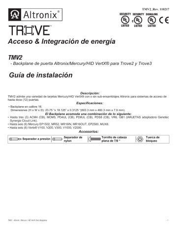 Altronix TROVE TMV2 Guía de instalación | Manualzz