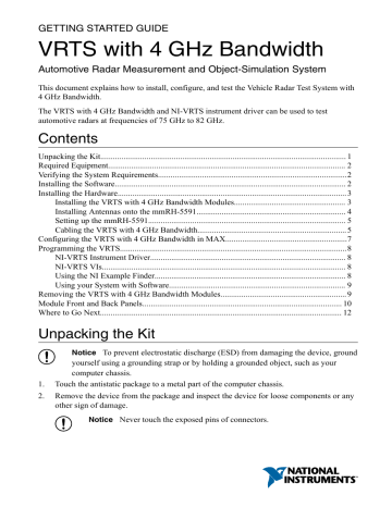 National Instruments VRTS Getting Started Manual | Manualzz