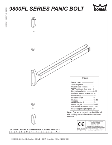 Dorma 9000 Series Manual | Manualzz