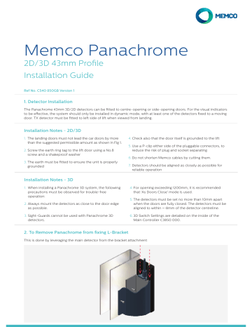 Memco Panachrome Installation Manual | Manualzz