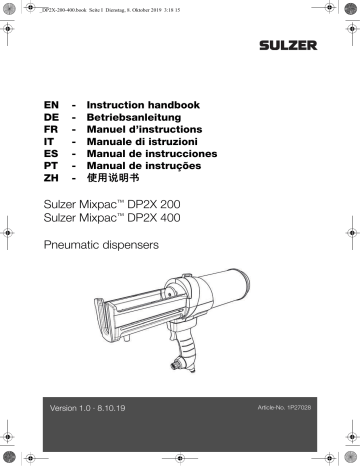 Sulzer Mixpac DP2X 200, Mixpac DP2X 400 Manual De Instrucciones | Manualzz