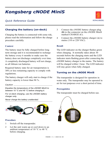 Kongsberg cNODE MiniS Quick Reference Guide | Manualzz