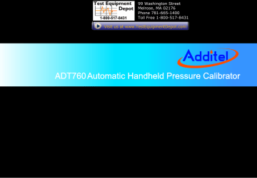 Additel ADT760 User Manual | Manualzz