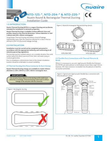 NuAire NTD-125 Series, NTD-220 Series Installation Manual | Manualzz