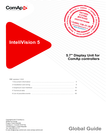 ComAp InteliVision 5 Global Manual | Manualzz