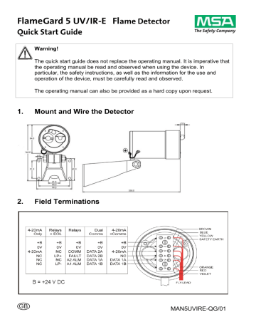 MSA FlameGard 5 UV/IR-E Quick Start Manual | Manualzz