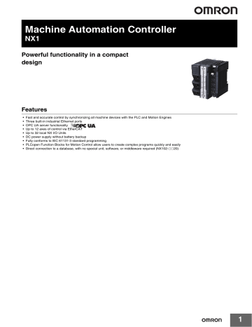 Omron NX1 Series, NX102-1100, NX102-1200, NX102-1220 Manual | Manualzz