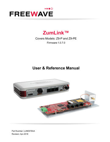 FreeWave ZumLink Z9-PE User And Reference Manual | Manualzz