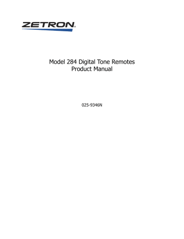 ZETRON 284 Product Manual | Manualzz
