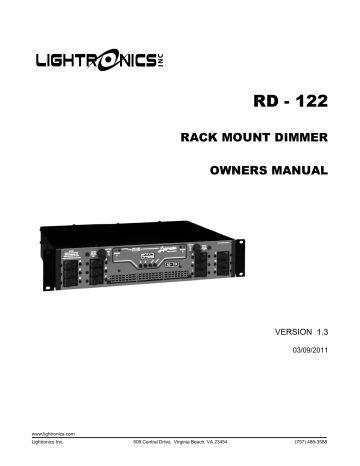 Lightronics RD-122 Owner's Manual | Manualzz