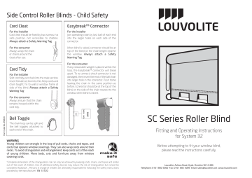 Louvolite SC Series Fitting And Operating Instructions | Manualzz