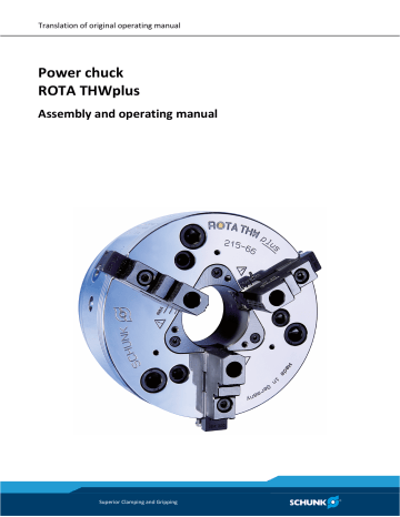 SCHUNK ROTA THW plus 260-81 Assembly And Operating Manual | Manualzz