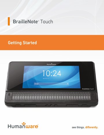 Humanware BrailleNote Touch Getting Started | Manualzz