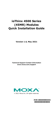 Moxa ioThinx 4500 Series Modules Installation guide | Manualzz
