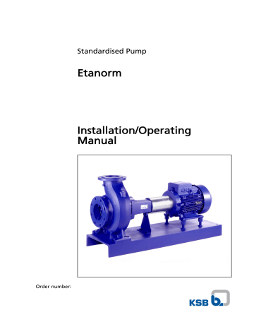 KSB Etanorm Installation & Operating Manual | Manualzz