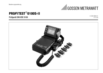Gossen MetraWatt PROFiTEST 0100S-II Bedienungsanleitung | Manualzz