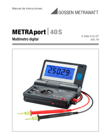 Gossen MetraWatt METRA port 40 S Manual de usuario | Manualzz