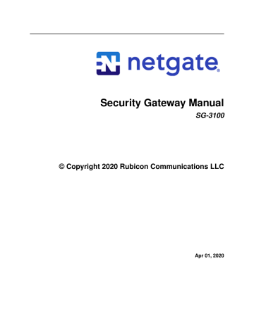 Netgate SG-1100, SG-3100 Manual | Manualzz