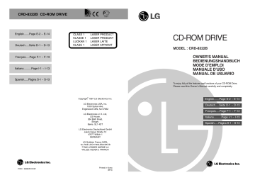 LG CRD-8240B, CRD-8322B, CRD-8161B Manuel utilisateur | Manualzz