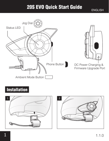 Sena 20S EVO Quick Start Guide | Manualzz