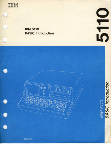 IBM 5110 Basic Introduction | Manualzz