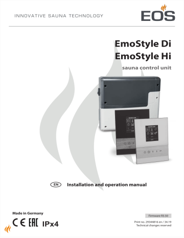 EOS EmoStyle Di, Emotec H Installation And Operation Manual | Manualzz