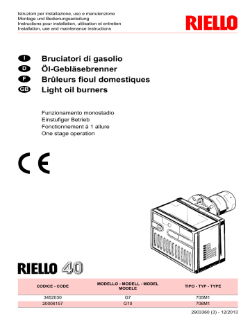 Riello 705M1 Installation, Use And Maintenance Instructions | Manualzz
