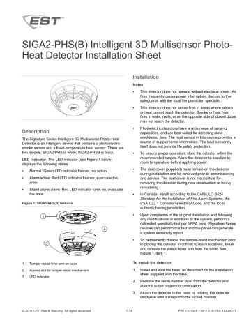 EST SIGA2-PHS(B) Installation Sheet | Manualzz
