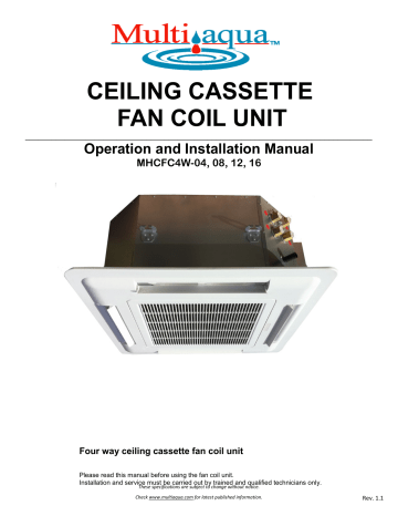 Multiaqua MHCFC4W-04 Operation And Installation Manual | Manualzz