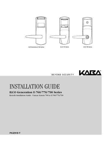 Kaba ILCO E-790 Series Installation guide | Manualzz