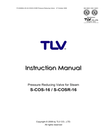 TLV S-COS-16, S-COSR-16 Instruction Manual | Manualzz