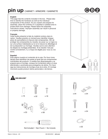CB2 PIN UP Assembly Instructions Manual | Manualzz