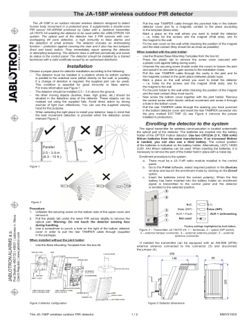 jablotron JA-158P Quick Manual | Manualzz