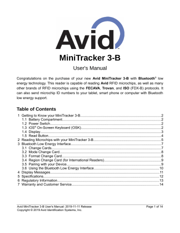 Avid Technology MiniTracker 3-B User Manual | Manualzz