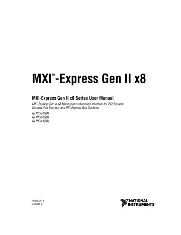 NI MXI-Express Gen II PCIe-8381 User Manual | Manualzz