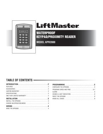 LiftMaster KPR2000 Manual Del Usuario | Manualzz