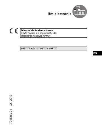 IFM NM501A Inductive NAMUR sensor Instrucciones de operación | Manualzz
