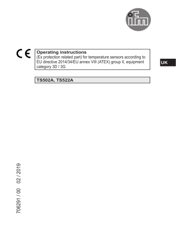 IFM TS502A Temperature cable sensor Operating Instructions | Manualzz