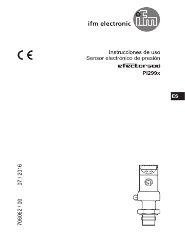 IFM PI2997 Flush pressure sensor Instrucciones de operación | Manualzz