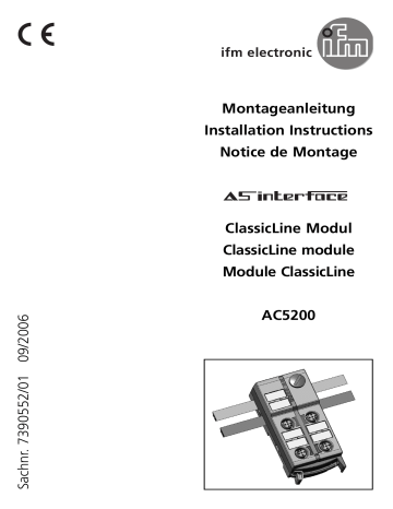 IFM AC5200 AS-Interface ClassicLine module Installation Instructions ...