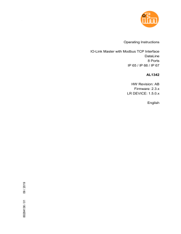 Example: Change the parameter value of an IO-Link device. IFM AL1342 ...