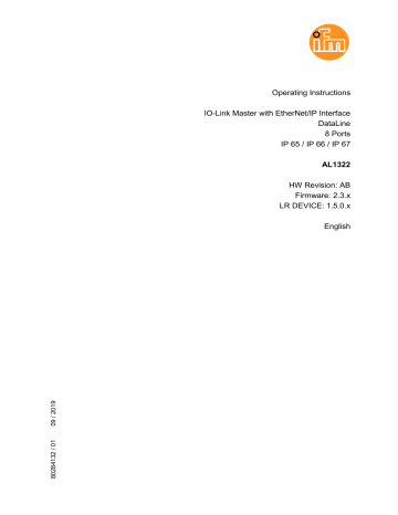 IFM AL1322 IO-Link master Operating Instructions | Manualzz