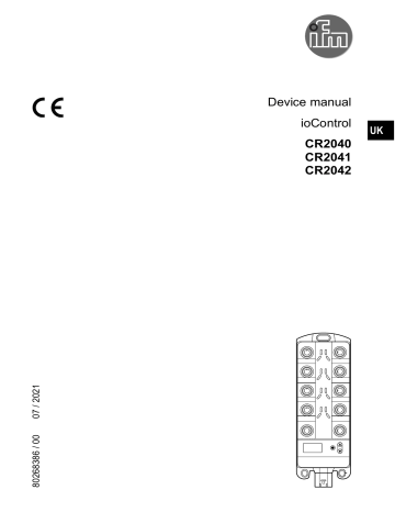 IFM CR2041 I/O modules for mobile machine Owner's Manual | Manualzz