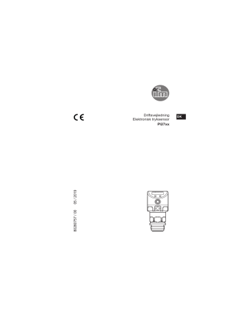 IFM PI2797 Flush pressure sensor Betjeningsvejledning | Manualzz