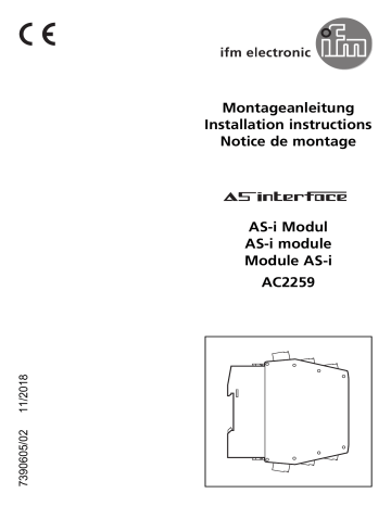 IFM AC2259 AS-Interface control cabinet module Installationsanleitung ...
