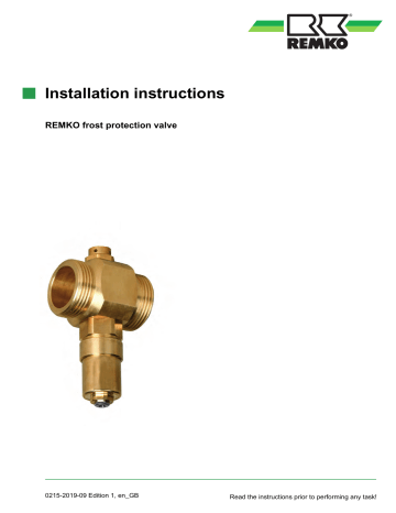 Remko Frost-protection-valve User Manual | Manualzz