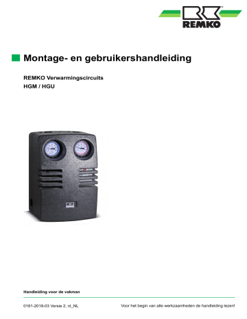 Remko Heizkreisgruppe-HGU Handleiding | Manualzz